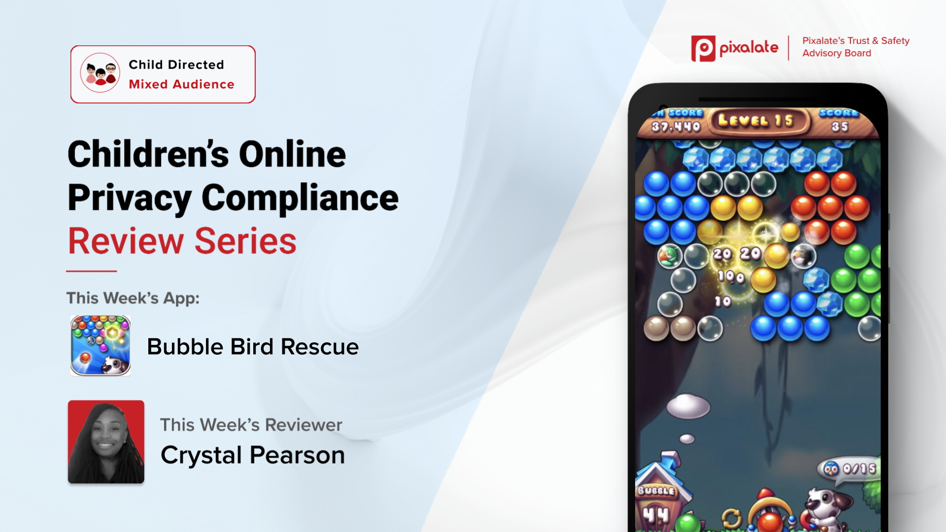Pixalate's COPPA Manual Reviews: ‘Bubble Bird Rescue'